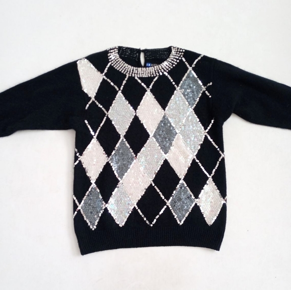 Vintage | Sweaters | Ib Diffusion Vintage Silk Blend Argyle Sequin ...